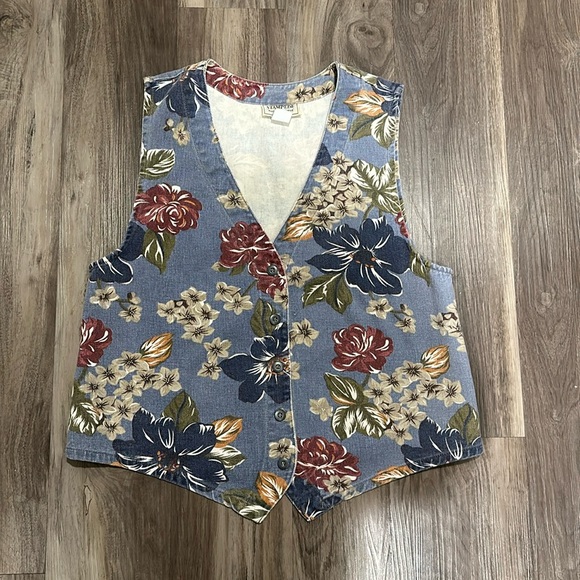 Stampede | Jackets & Coats | Vintage Stampede Floral Denim Vest | Poshmark